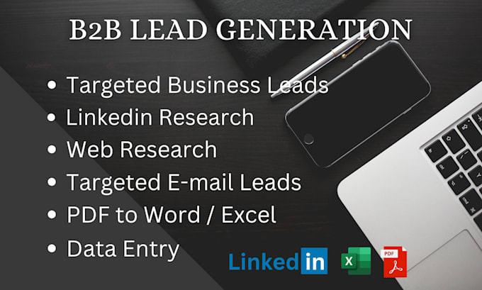Do targeted b2b lead generation linkedin leads and find a valid email by Fahad6658 | Fiverr