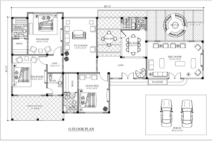 Do 2d architectural drawings of houses and commercial buildings in autocad by Ghazalabbaxi | Fiverr