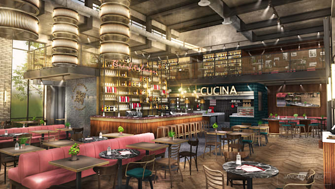 Create photorealistic 3d restaurant visualizations by Jano3dstudio_bo ...