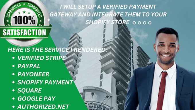 Setup a verified payment gateway and integrate them to your shopify store by Jasmond_expert | Fiverr