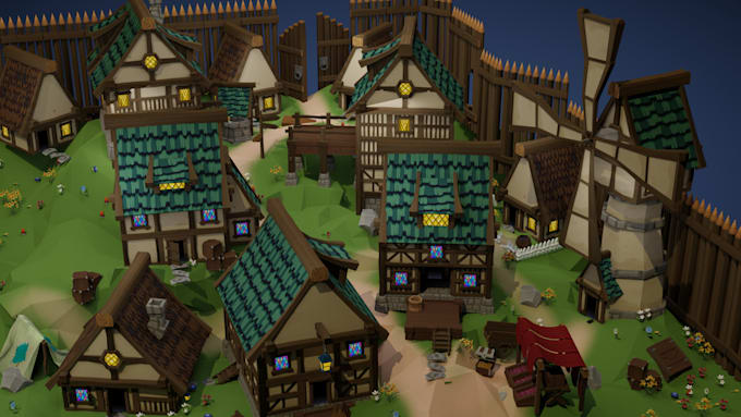 Create stylized 3d low poly environment by Cosmickitti | Fiverr