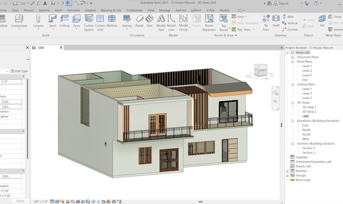 Create autocad floor plan and 3d elevations in revit by Mnahakeem | Fiverr