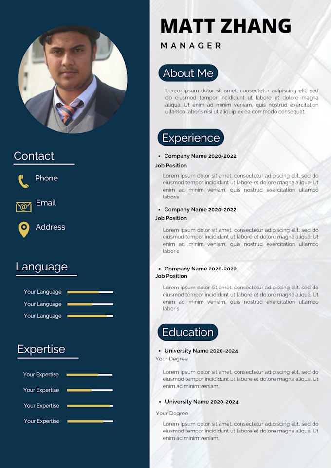 Make professional resume design or modern cv template by Aliyankhan757 | Fiverr
