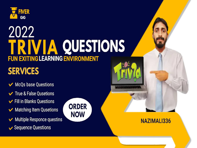 Write unique research based trivia questions in mcqs for quizzes on any ...