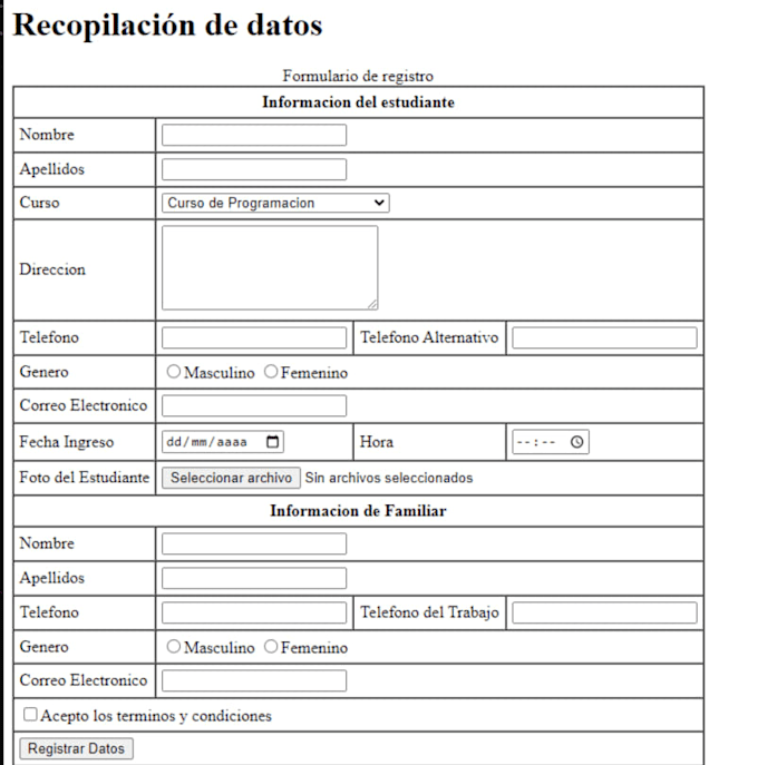 Do your forms or tables on html, css by Christianbarill | Fiverr