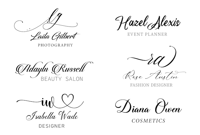 Design elegant signature, handwritten, cursive and scripted logo ...