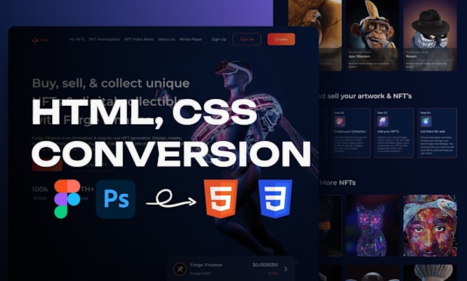 Convert your figma, psd, pdf, xd to html and css by Nitish_mahawar | Fiverr