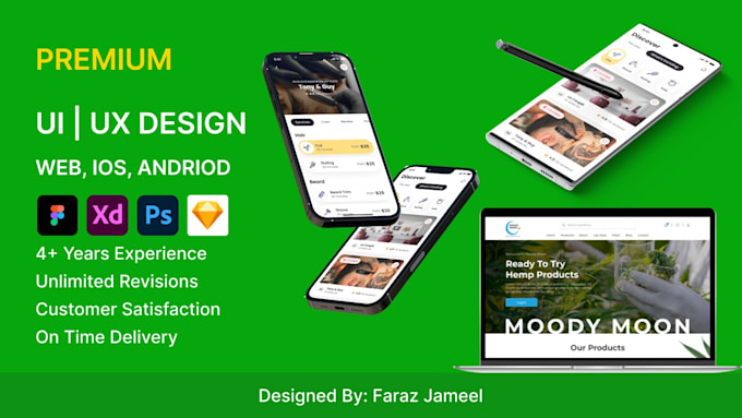 Craft ui ux design for the website and mobile app by Farazjameel12 | Fiverr