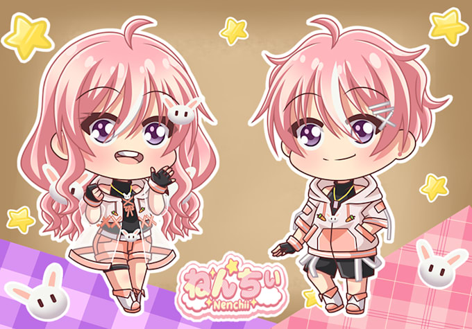 Create cute custom chibi anime for fanart, oc, vtuber, etc by Nenchii ...