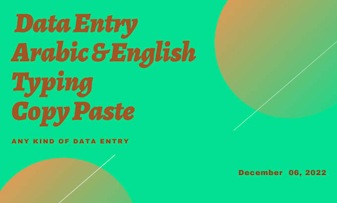 Do data entry arabic english typing copy paste data collection by ...