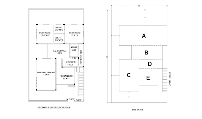 Create floor plans, site plan, section and elevation by Ahsonar | Fiverr