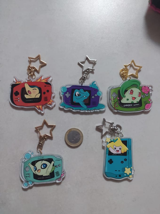 Do gameboy pokemon keychains by Dasirart | Fiverr