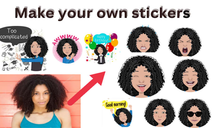 Make whatsapp, telegram stickers like you by Nikkaaz | Fiverr