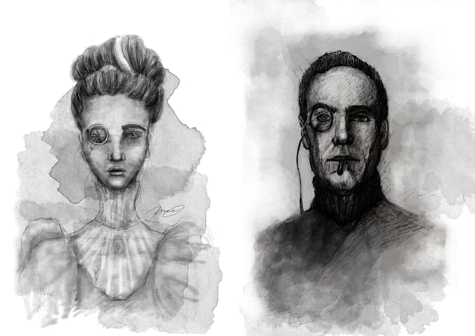 Create some charcoal characters by Mariachiara_b | Fiverr