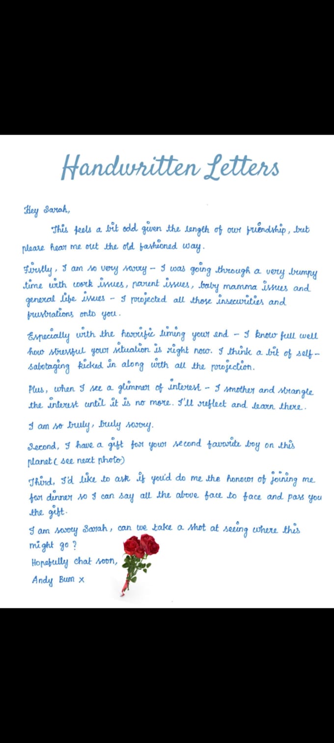 Handwrite any letter,card you want with an envelope or stamp by ...