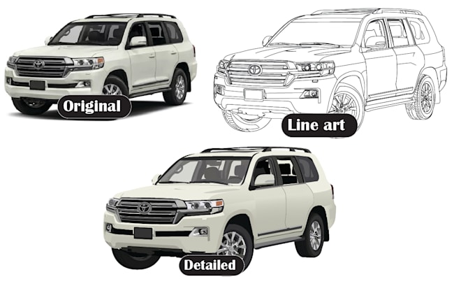Draw vector line art or detailed vector of a car or any objects by ...