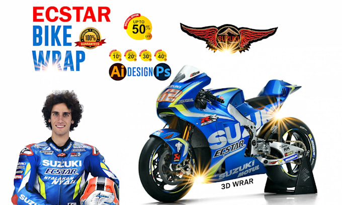 Make custom bike wrap, skin, decal for your design automotive rental ...