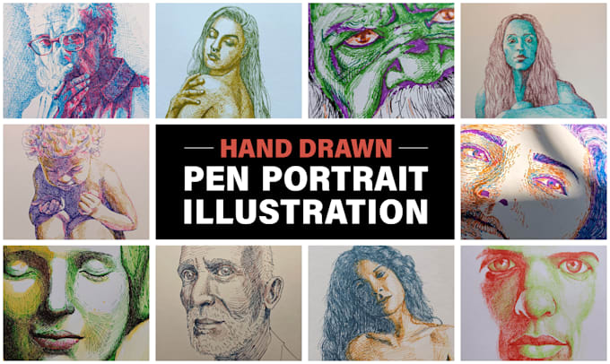 Create colour pen portrait hand drawings by Sayansengupta26 | Fiverr