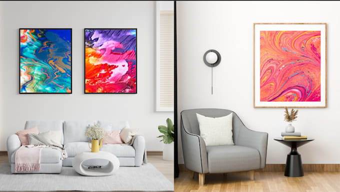 Create modern mockup and realistic canvas wall art by Hakimlhl | Fiverr