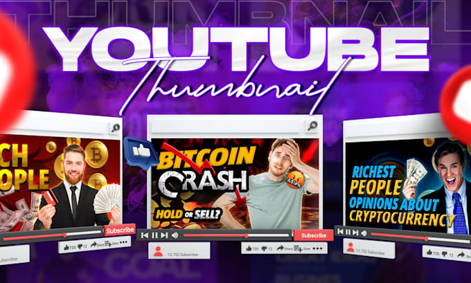 Design an amazing eye catching youtube thumbnail by Designerdhruv | Fiverr