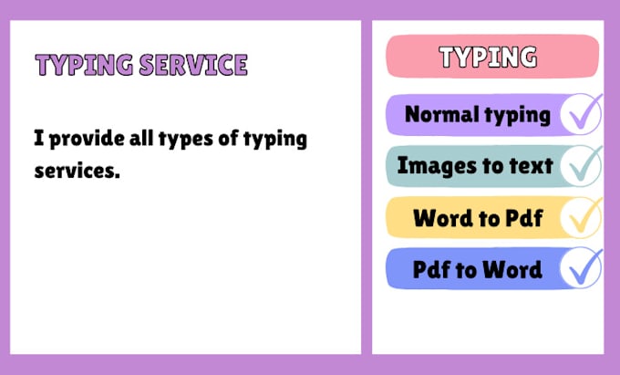 Provide typing service for all kinds of typing work by Vinodmani298 ...