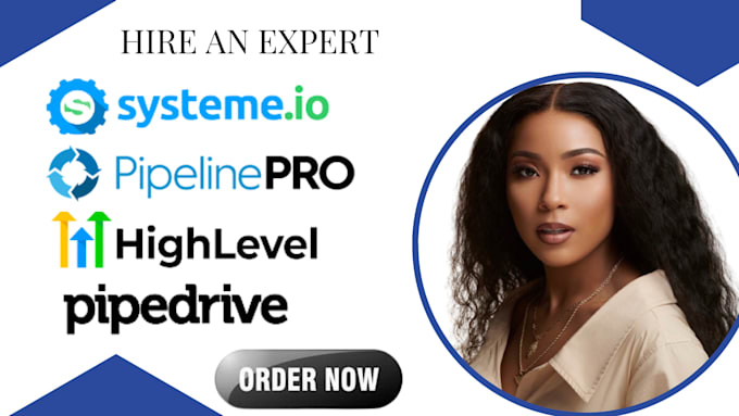 Set up systeme io pipelinepro pipedrive gohighlevel landing page by ...