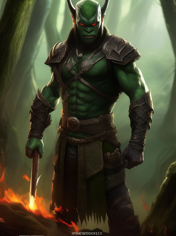 Illustrate a protrait of dungeons and dragons character by Airuzai | Fiverr