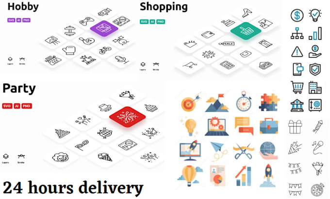 Design any icons set trendy icons vector, unique icons set by Spjstudio ...