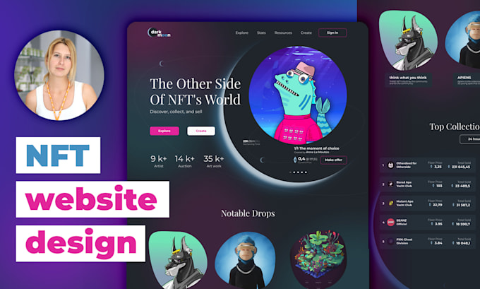 Create modern nft website design and nft landing page in figma by Annarastorgueva | Fiverr