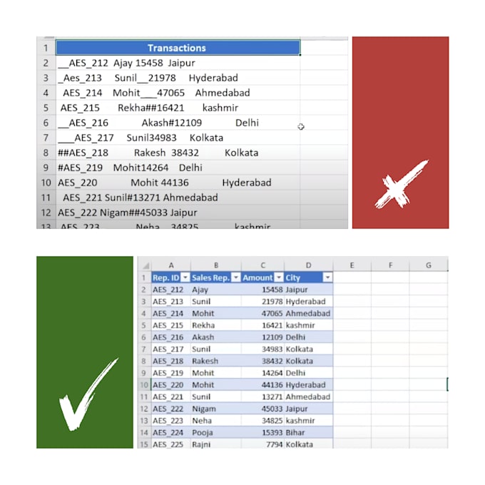 Cleaning excel data and organizing bulk excel files by Jabir_deo | Fiverr