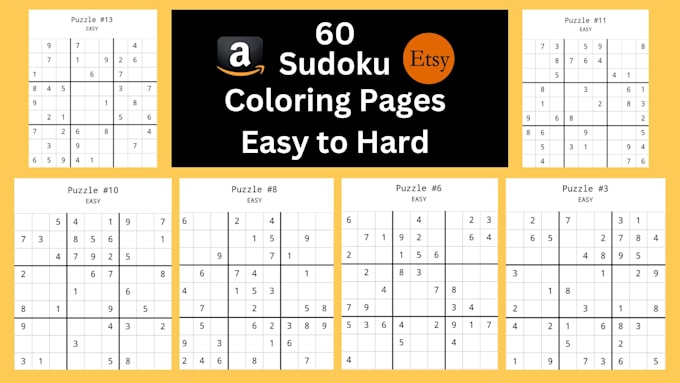 Give 60 sudoku puzzles coloring pages easy to hard by Raselhossain574 ...