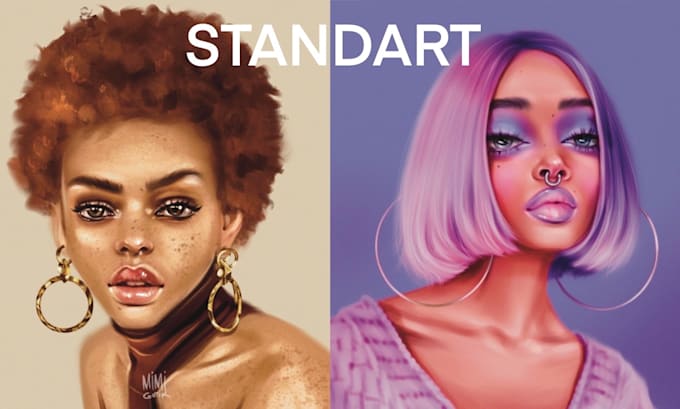 Cartoon digital portrait art by Mimigotik | Fiverr