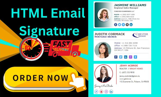 Create modern clickable html email signature by Santoraju | Fiverr