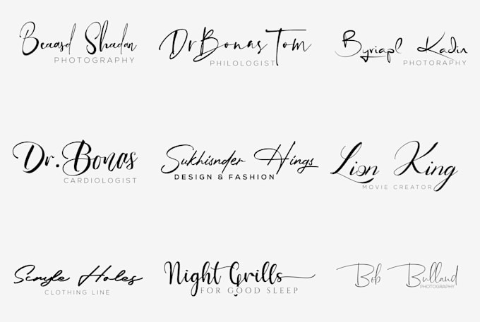 Design scripted, signature, cursive, handwriting logo by Godswillsimon ...