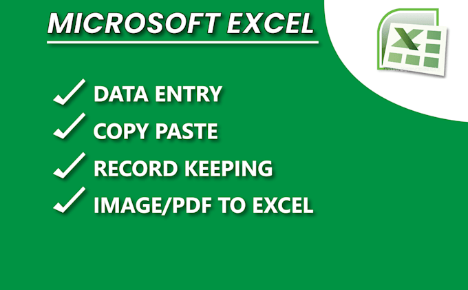Do ms excel data entry, pdf to excel, image to ms excel task by Afzalabid620 | Fiverr