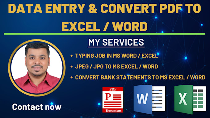 Convert, retype pdf or image files to ms excel and ms word by Sunny0412 ...
