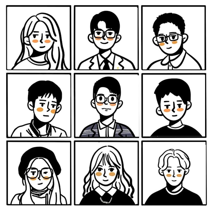 Minimalist flat line art digital portrait logo from photo in 3 days by ...