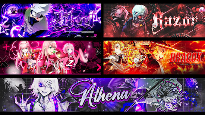 Design anime banner for youtube, twitch, twitter, facebook by Tanishk01 ...