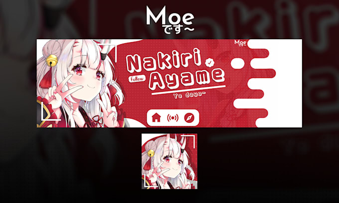 Design anime or vtuber banners and profile pictures by Moemikserr | Fiverr