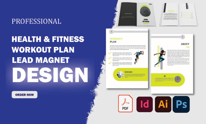 Design health fitness ebook, workout plan pdf lead magnet, workbook ...