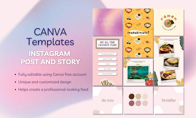 Design canva instagram post or story templates by Daraerika | Fiverr