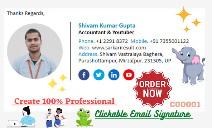 Create beautiful professional and clickable email signature by ...