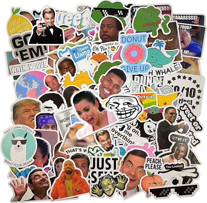 Random meme sticker pack for whatsapp or printable by Yusufuykan | Fiverr