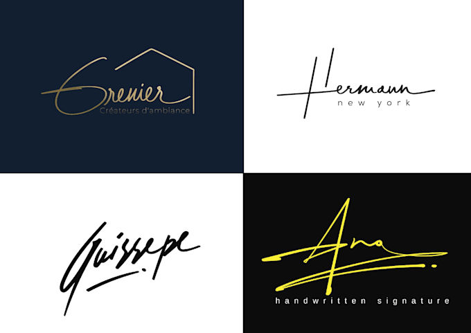 Do handwritten signature logo, hand drawn design by Anduena | Fiverr