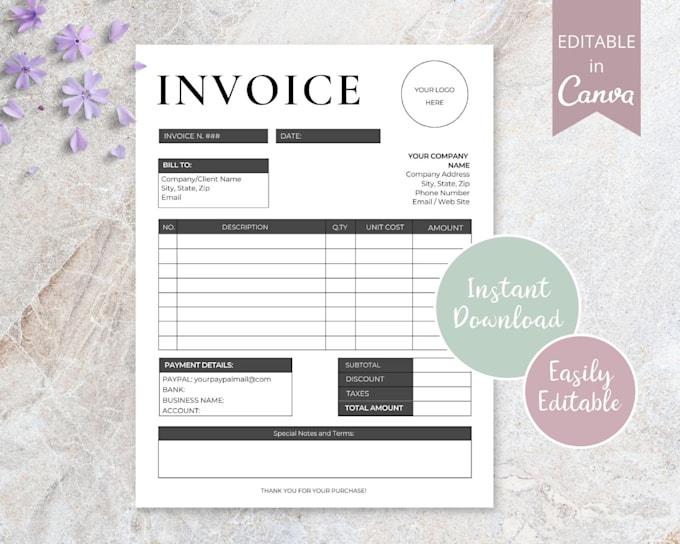 Creat invoice template xero custom stunning invoice design by ...