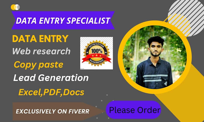 Do perfect data entry,virtual assistant and web research,copy paste ...