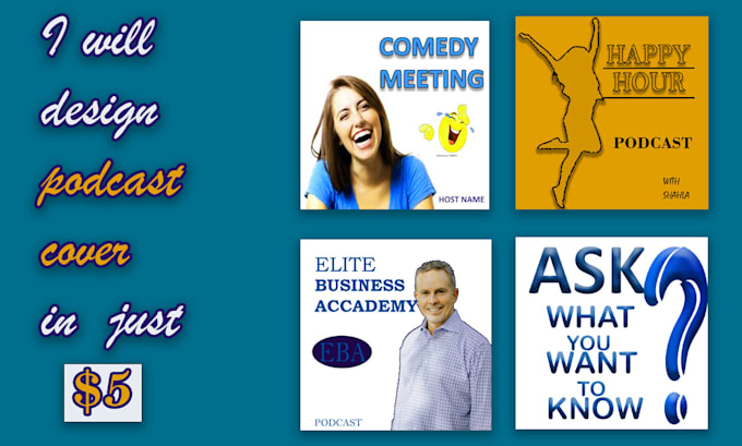 Design podcast cover design and album cover art by Shahla_designer | Fiverr