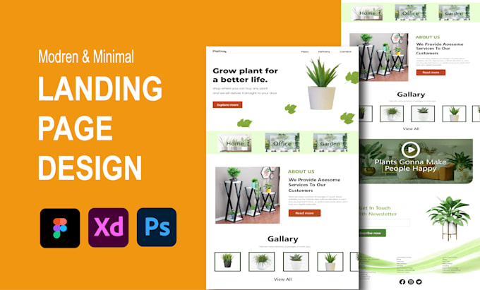 Design a minimal and modern landing page by Designzbynureen | Fiverr