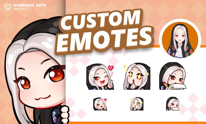 Create custom cute chibi emotes for vtuber and streamers by Bigmouse ...