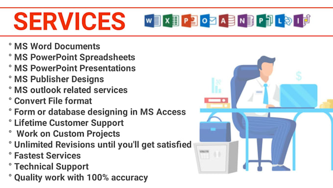 Work to all microsoft office file work like excel word ppt in design by ...
